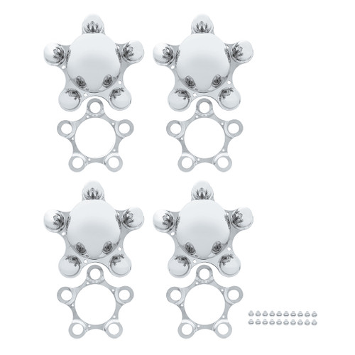 Chrome 5 on 5" Vintage Spider Wheel Hub Cover Set - Chattin Chassis ...