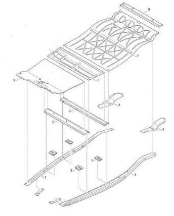 Ford 3W / Three Window Coupe Subframe Floor Assembly Flat Under Seat ...