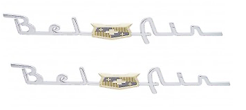 Chevrolet Chevy Chrome Bel Air Script with Bow Tie Fits All Models 1953 ...