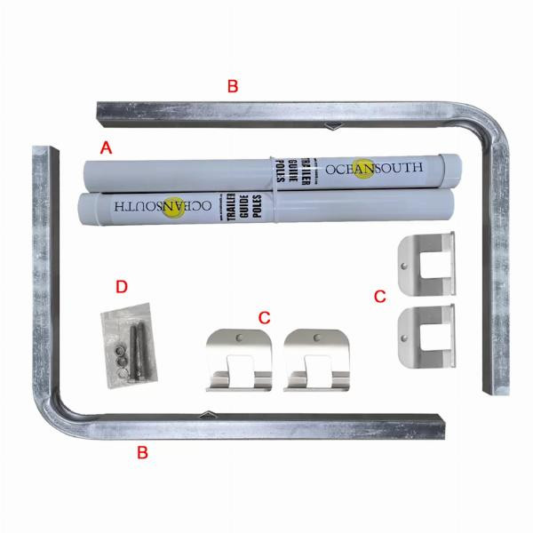 Oceansouth Trailer Guide Poles - Rectangular Beam Mount (pair) (MA310 ...