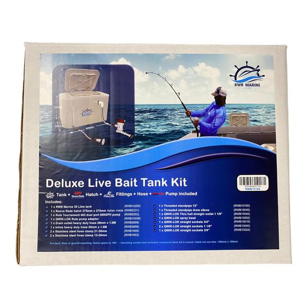 Live Bait Tank Full Kit with Hatch Livewell for Boats Fishing, 30L ...