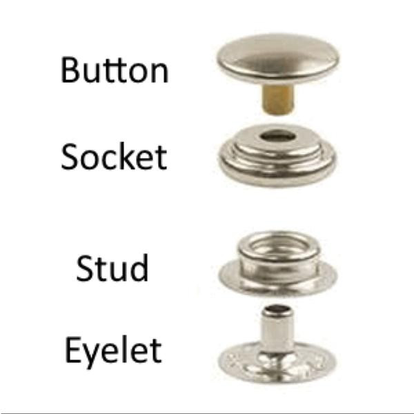 DOT Snap Fastener Eyelets - 9.4mm (3/8") - Pack of 100 (G147) | Boat ...