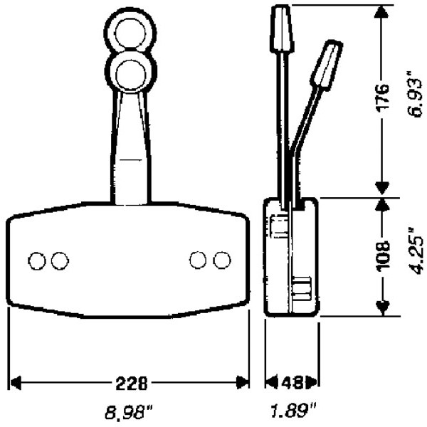 Ultraflex Aluminium Single Lever Side Mount Controls - Dual Function ...