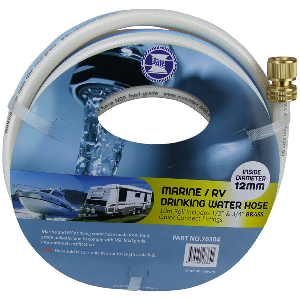 Polyethylene Drink Water Hose - Brass Quick Connect Fittings | Boat ...