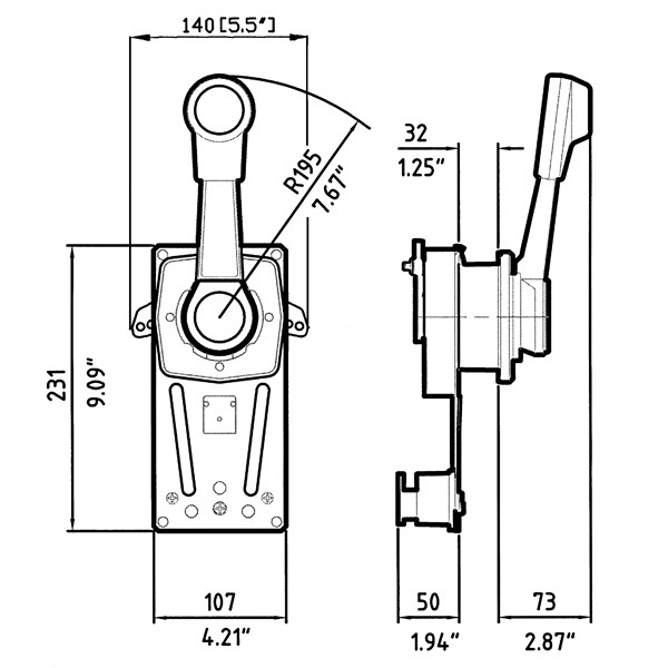 Ultraflex Aluminium Single Lever Side Mount Controls - Dual Function ...