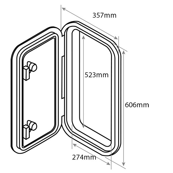 CAN-SB Marine Plastics Plastic Hatch with Removable Hinge - White ...