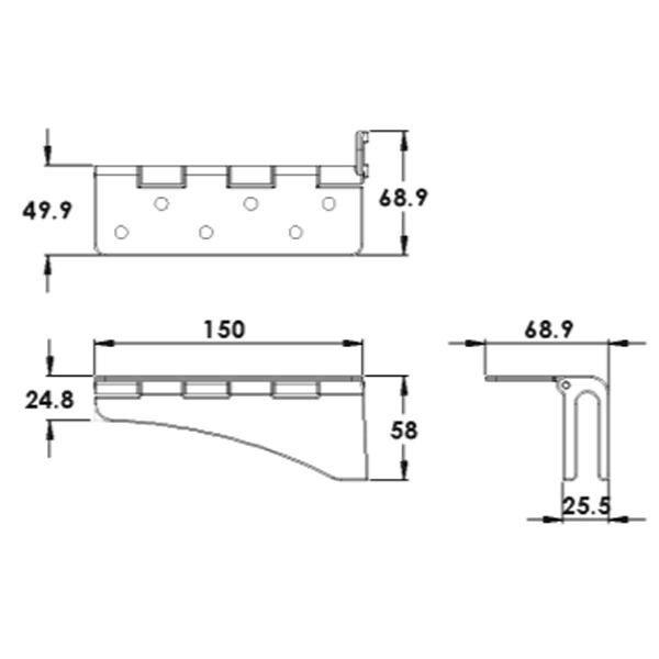 RWB Marine Table Brackets - Removable (RWB1726) | Boat Warehouse