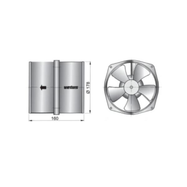 VETUS Extraction Ventilator 76mm (VENT7612A VENT7624A) | Boat Warehouse ...
