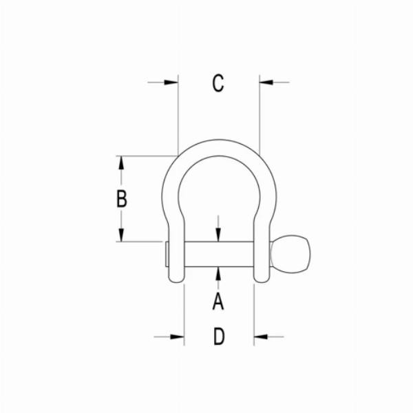Ronstan Stainless Steel Bow Shackle, 3/8" Pin, Coined Head with Hole ...