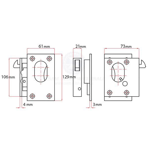 Sliding Door or Hatch Dead Lock - Marine Grade Construction (193096 ...