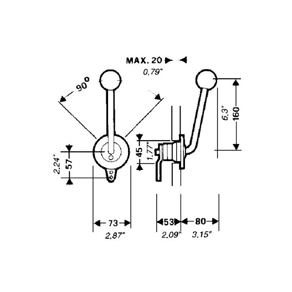 Ultraflex Two-Lever Side Mount Engine Control - Single Function | Boat ...