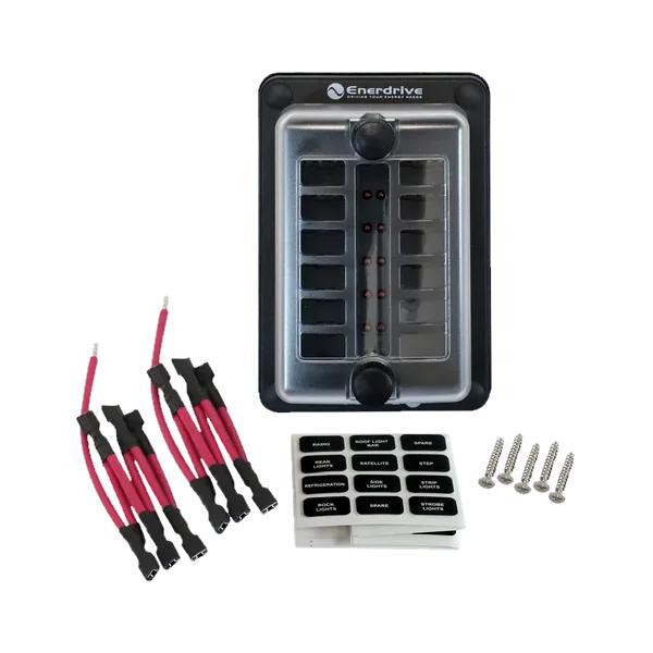 Fuse Block Panel Mount 12 In 12 Out with LED's (EA-FB-04) | Boat ...