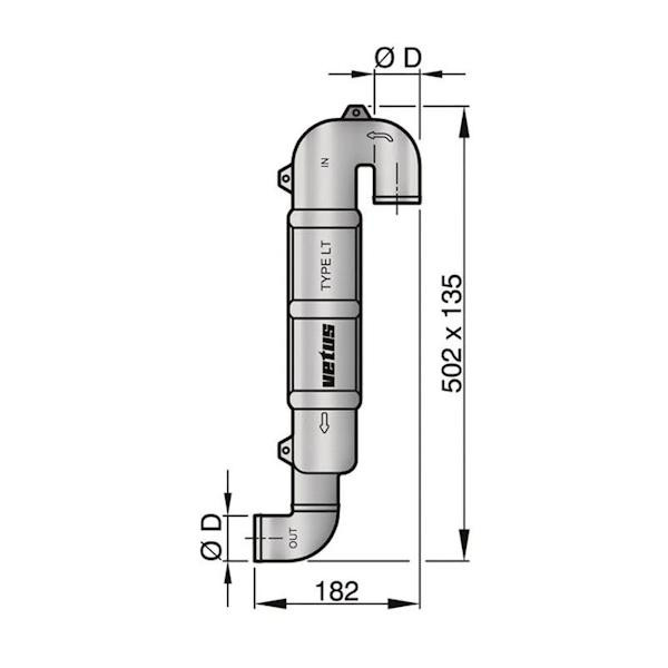 Vetus Exhaust Gooseneck Type LT (WLOCKLT40 WLOCKLT45 WLOCKLT50) | Boat ...