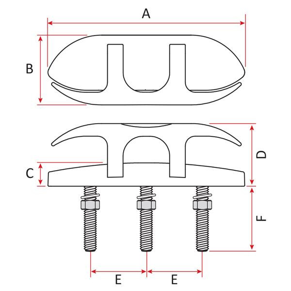 Stainless Steel Pop-Up Cleat - Long Thread | Boat Warehouse