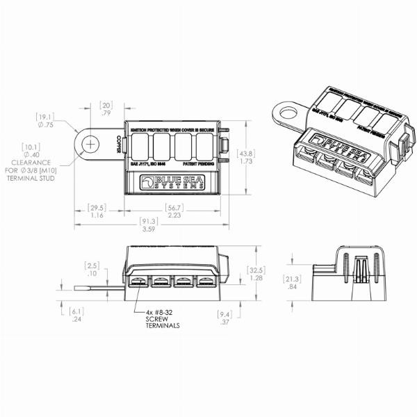 Blue Sea Terminal Block 65A (2602 2604 2606) | Boat Warehouse Australia