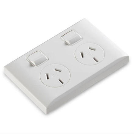 CMS 'C' Type Double Socket GPO - White (CMS-C16.2WT) | The Boat Warehouse