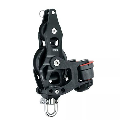 Harken 60mm Aluminum Element Fiddle Block - Swivel, Becket, Cam Cleat ...