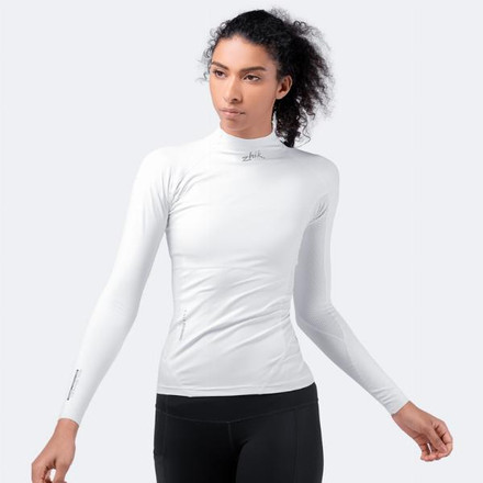 Zhik Womens Eco Spandex UPF50+ Long Sleeve Rash Guard - White (DTP-0063 ...
