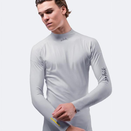 Zhik Mens Eco Spandex UPF50+ Long Sleeve Rash Guard - Platinum (DTP ...