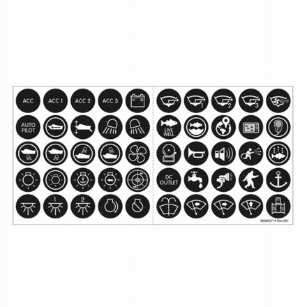 Blue Sea Push Button Switch Label Kit (4230) | Boat Warehouse Australia