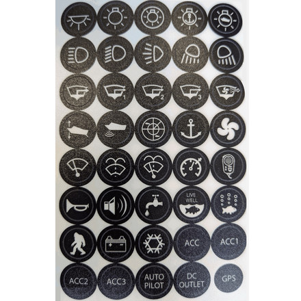 Label Stickers for 20A Elite Backlit Switches (40 Stickers) | Boat ...