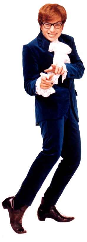(SS31900) levensgrote kartonnen uitsnede van Austin Powers (blauw pak ...