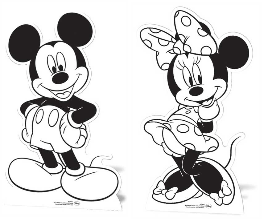 Lifesize Cardboard Cutout of Mickey Mouse Wearing Party Hat and Holding ...