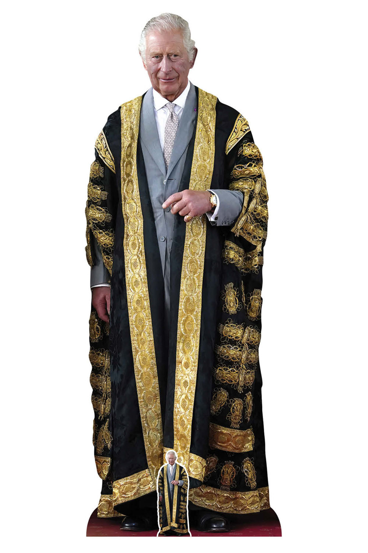 King Charles III Gold Robe Lifesize Cardboard Cutout Standee Standup king-charles-iii-gold-robe-lifesize-cardboard-cutout-standee-standup