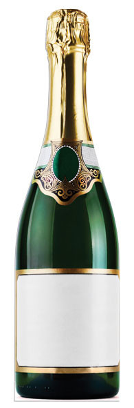 Champagne Bottle Cut Out Victorian Die Cut Greeting Card In Champagne