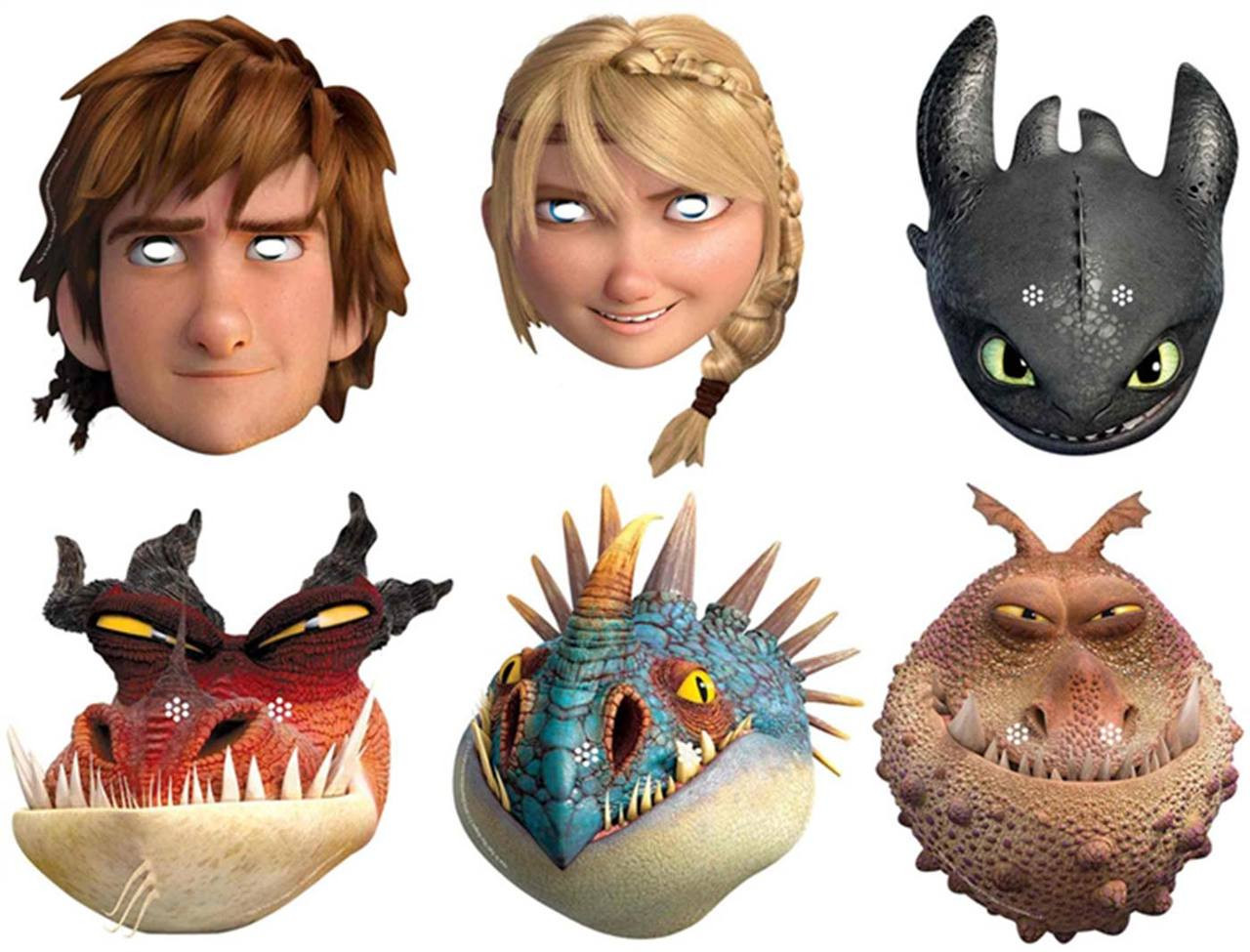 How To Train Your Dragon 2 - Variety Party Face Mask Pack of 6 ...