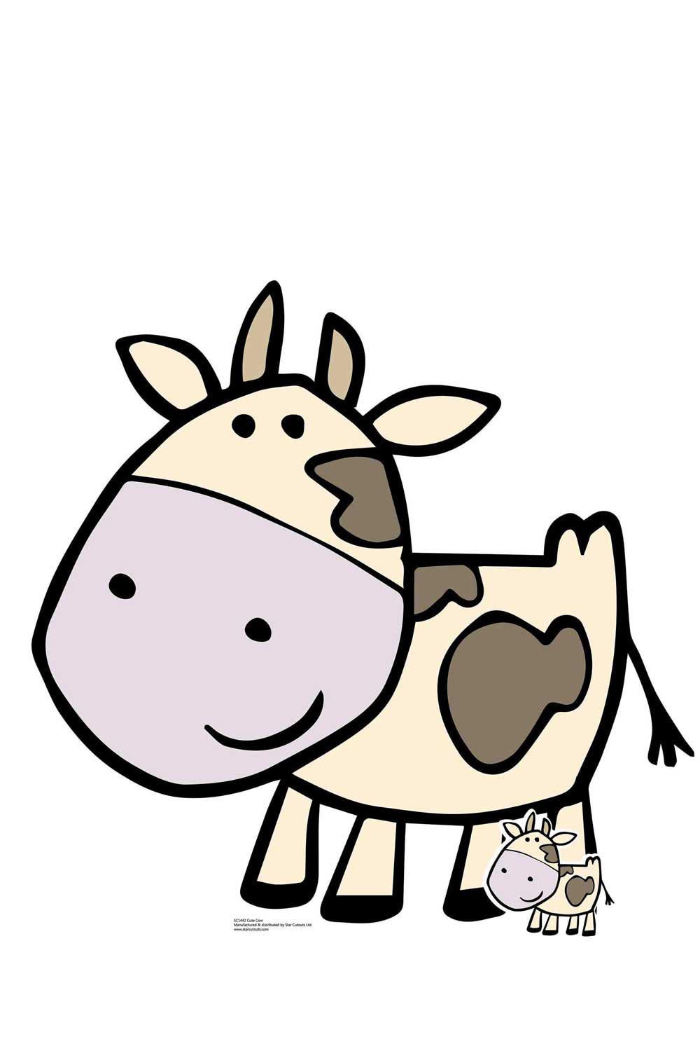 Cute Farmyard Cow Cardboard Cutout / Standee / Standup