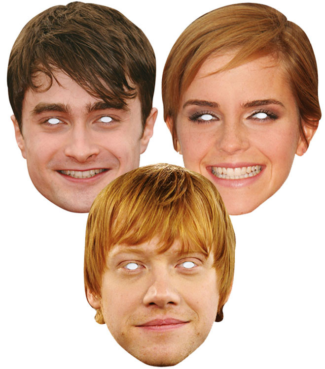 Harry Potter Actors 2D Card Party Masks Pack of 3