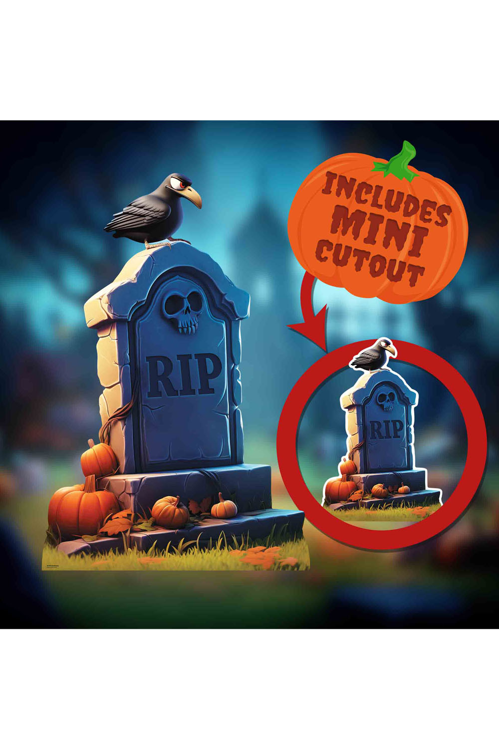 Cartoon Tombstone Halloween Lifesize Cardboard Cutout / Standup