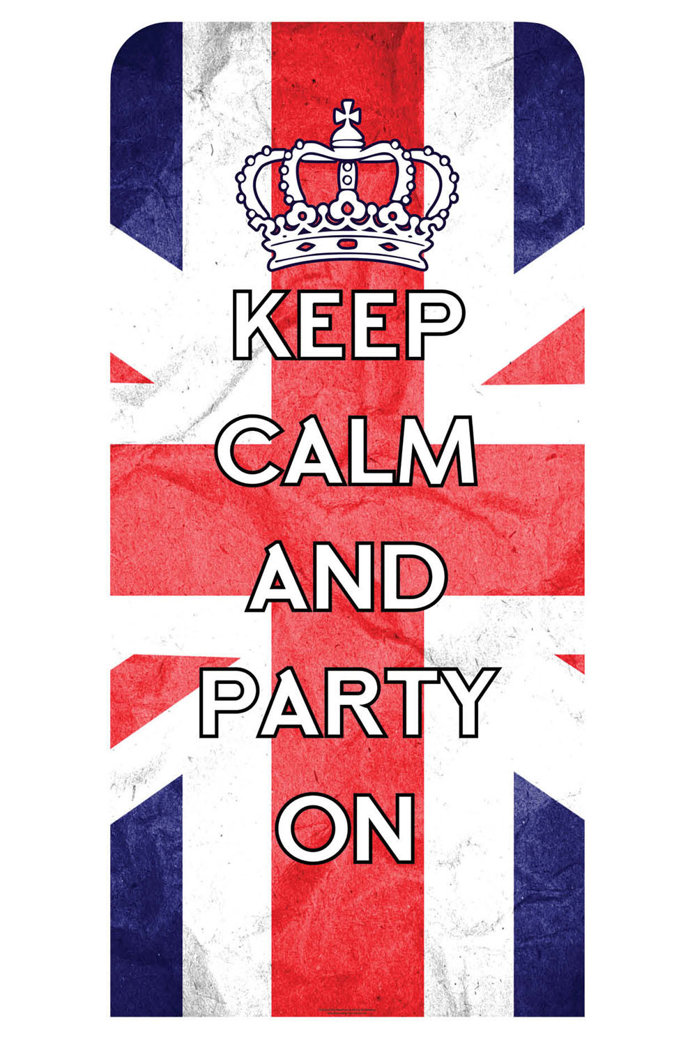 Keep Calm and Party On Cardboard Backdrop VE Day Standee Scene