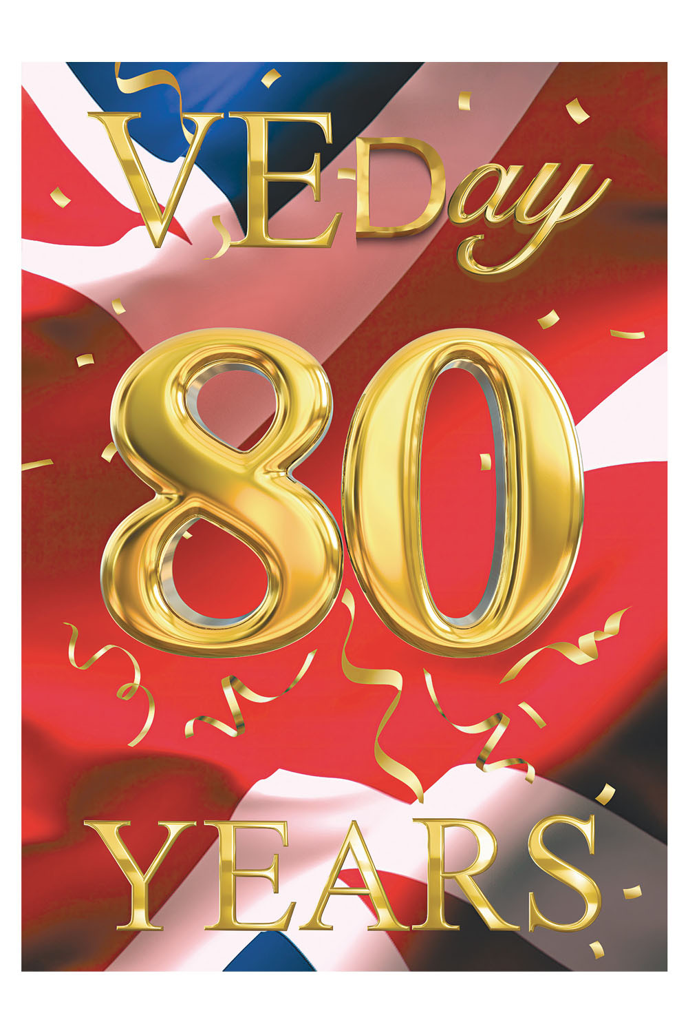 VE Day 80 Years Double Sided Posters Flags 6 Pack