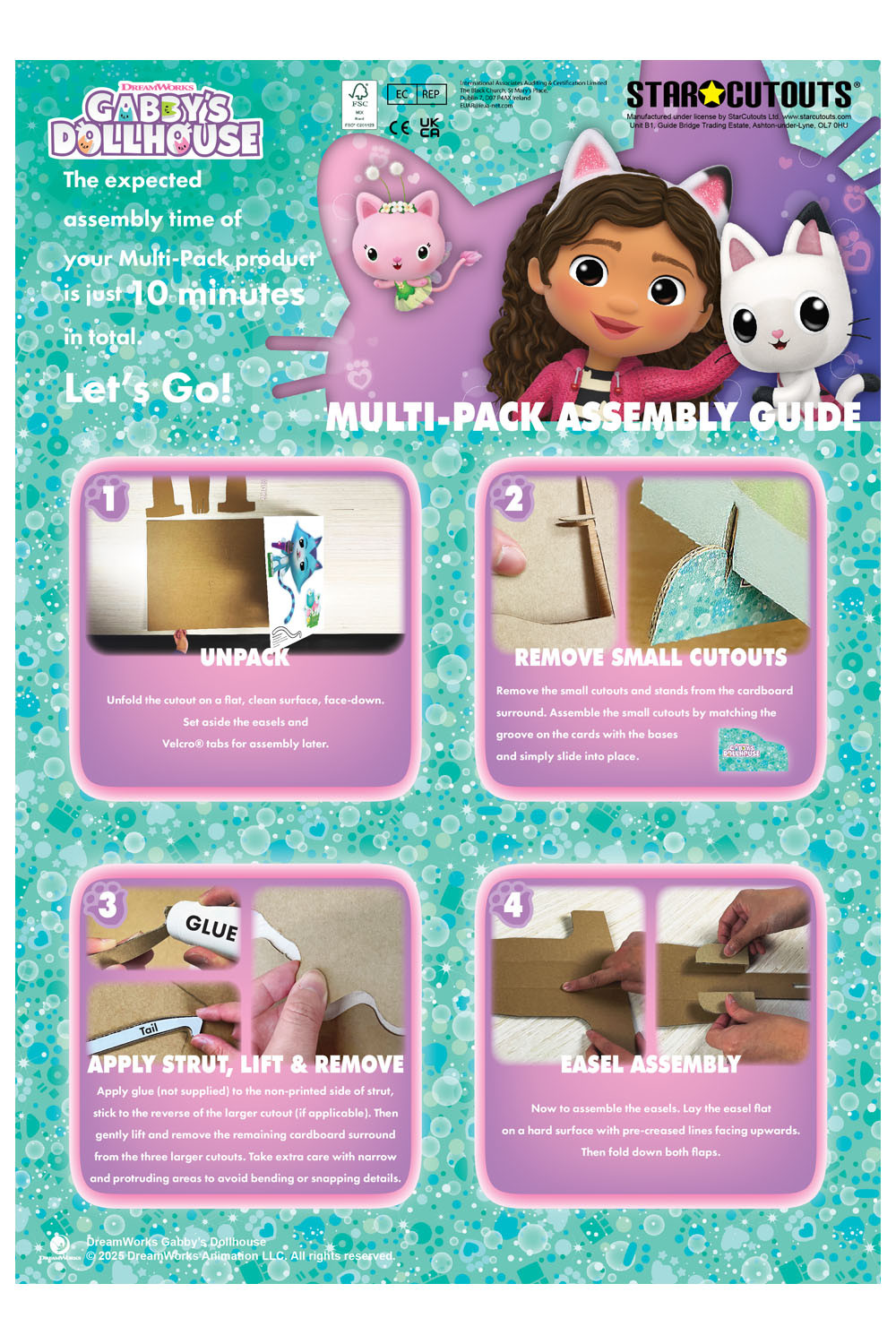 Pandy Paws, CatRat and Pillow Cat from Gabby's Dollhouse Cardboard ...