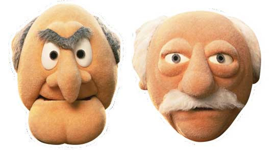 Statler en Waldorf van The Muppets Official Lifesize Cardboard Cutoutets