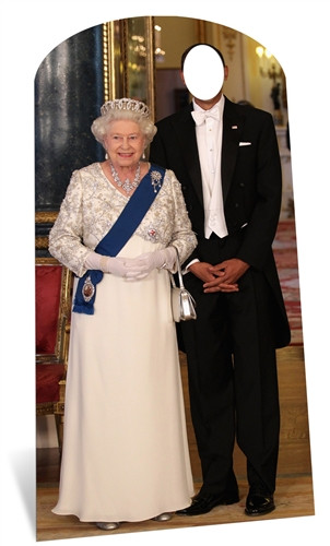 Queen Elizabeth II in White Coat Lifesize Cardboard Cutout. Buy cutouts ...
