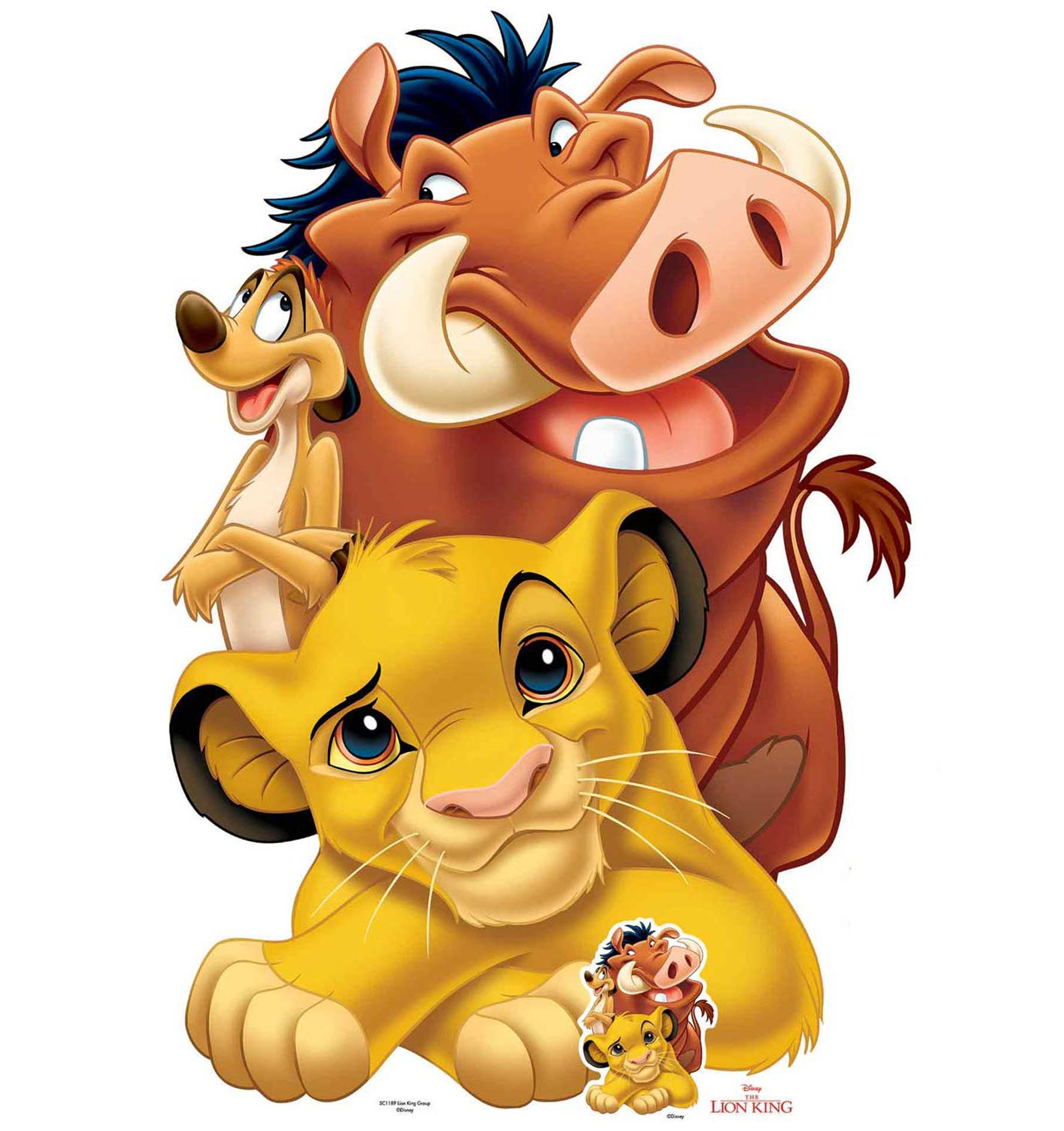Lion King Groep Met Simba Timon En Pumbaa Kartonnen Uitsparing