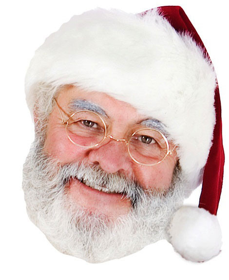 Father Christmas Santa 2D Card Open Face Mask