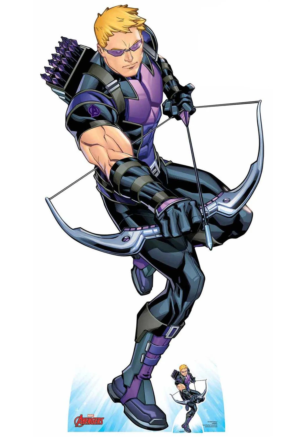 Hawkeye holding Bow and Arrow Official Marvel Cardboard Cutout