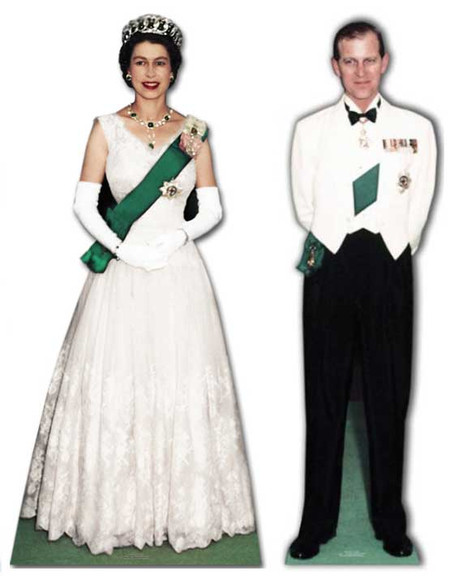 Lifesize Cardboard Cutout Set of Queen Elizabeth II and Prince Philip ...