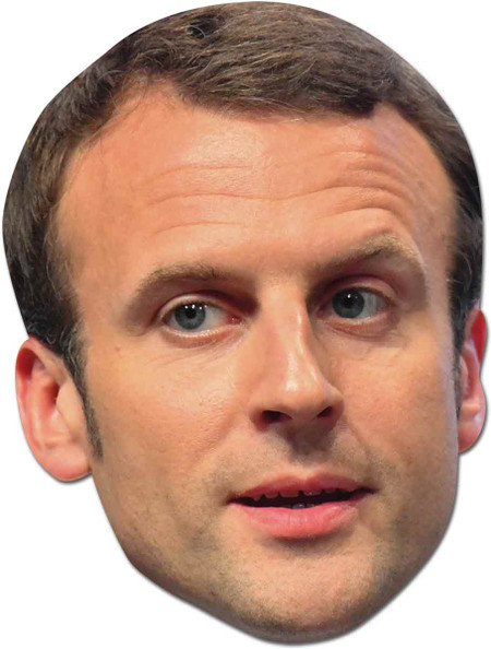 Emmanuel Macron French Politician 2D Card Party Face Mask. In Stock Now ...
