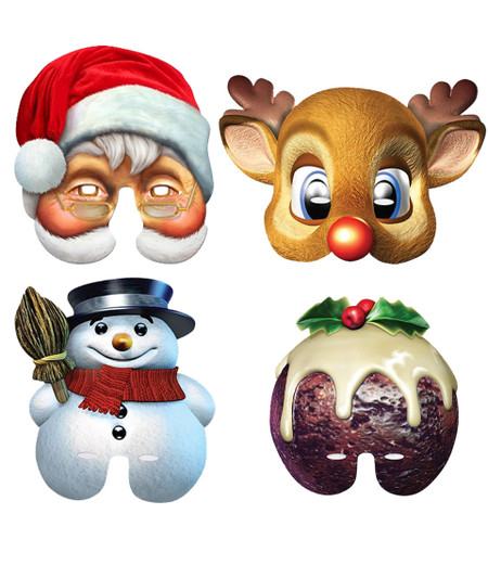 Christmas Card Mask Variety Pack of 4