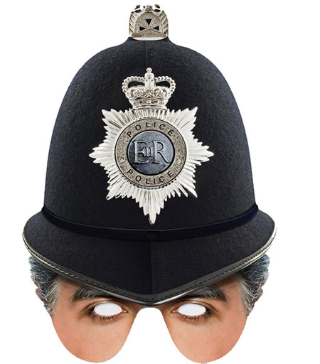 British Policeman Single 2D Card Party Half Face Mask
