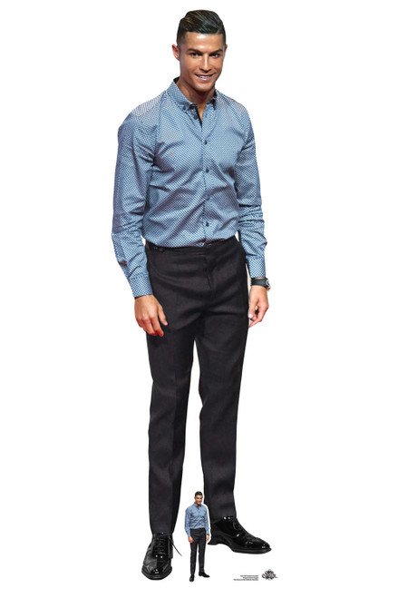 Cristiano Ronaldo Blue Shirt Lifesize Cardboard Cutout / Standup