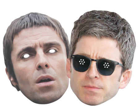 Noel and Liam Gallagher 2D Card Party Masks Twin Pack