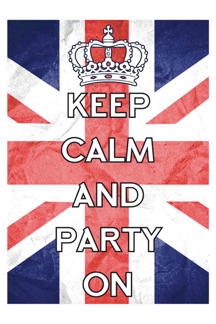 Keep Calm and Party On VE Day Double Sided Poster Flags 6 Pack