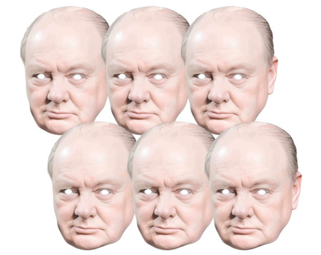 Winston Churchill VE Day 2D Card Party Face Masks Pack of 6