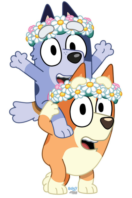Bingo and Socks as Wedding Flower Girls Official Bluey Cardboard Cutout
